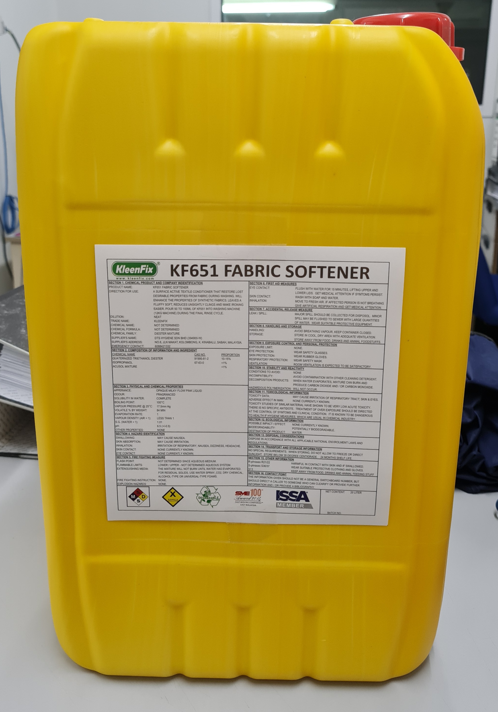 KF651 FABRIC SOFTENER - KleenFix