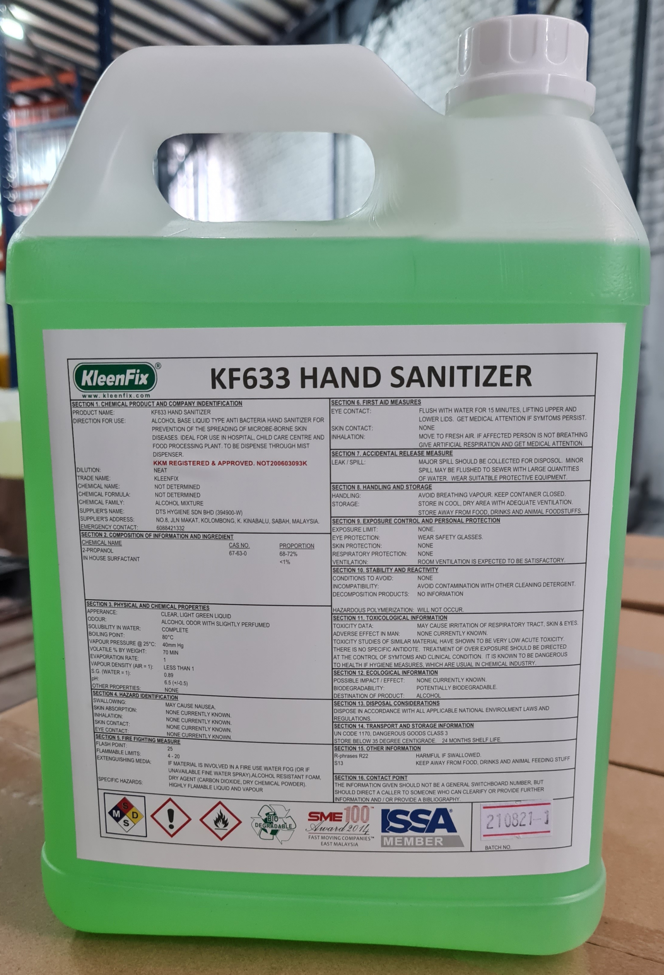 KF633 HAND SANITIZER - KleenFix